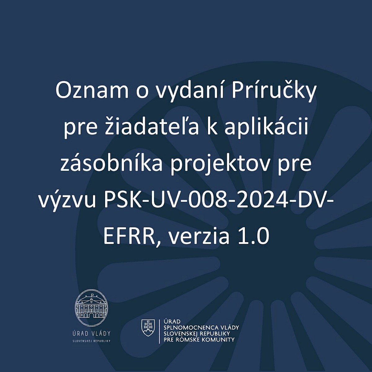 Oznam o vydaní Príručky pre žiadateľa k aplikácii zásobníka projektov ...